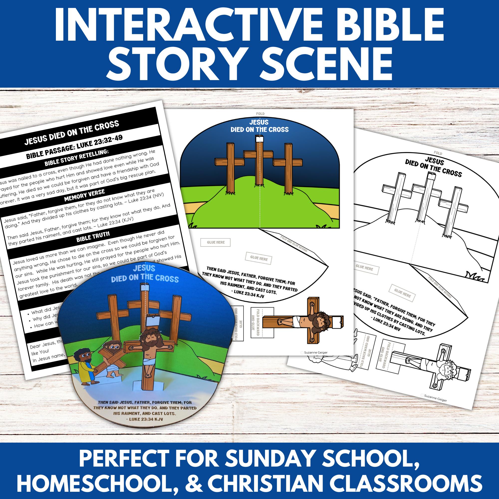 Jesus Died on the Cross Bible Craft Activity, Good Friday Easter Bible ...