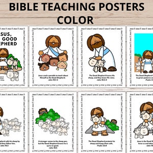The Good Shepherd Bible Activity Pages, John 10 Bible Teaching Posters ...