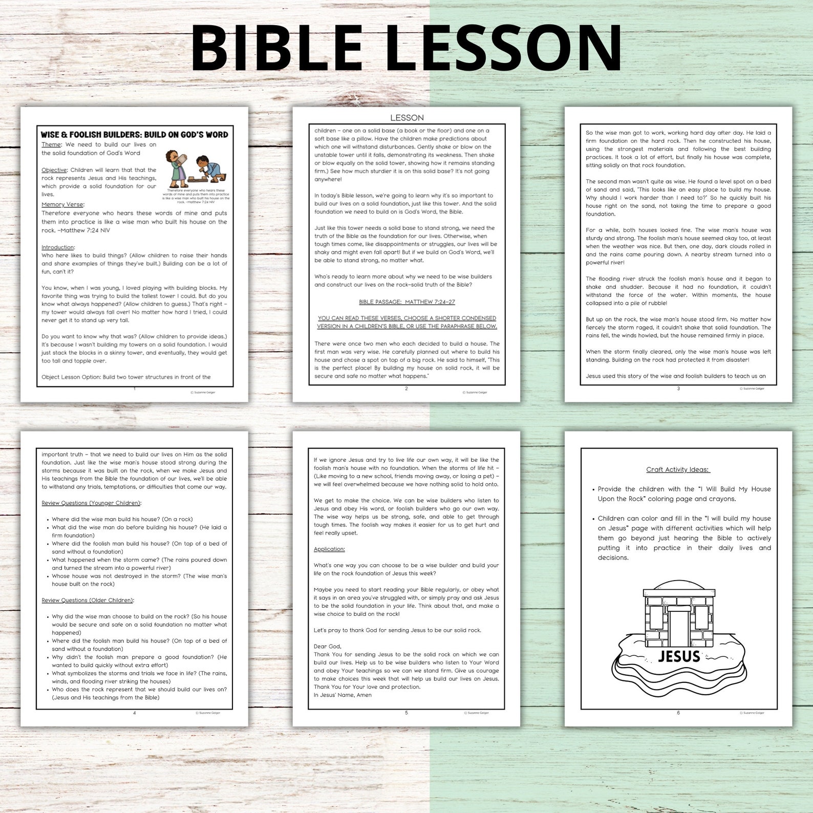 Parable of the Wise and Foolish Builders Sunday School Lesson for Kids ...