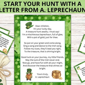 St. Patrick's Day Indoor Scavenger Hunt, St. Patricks Day Treasure Hunt ...