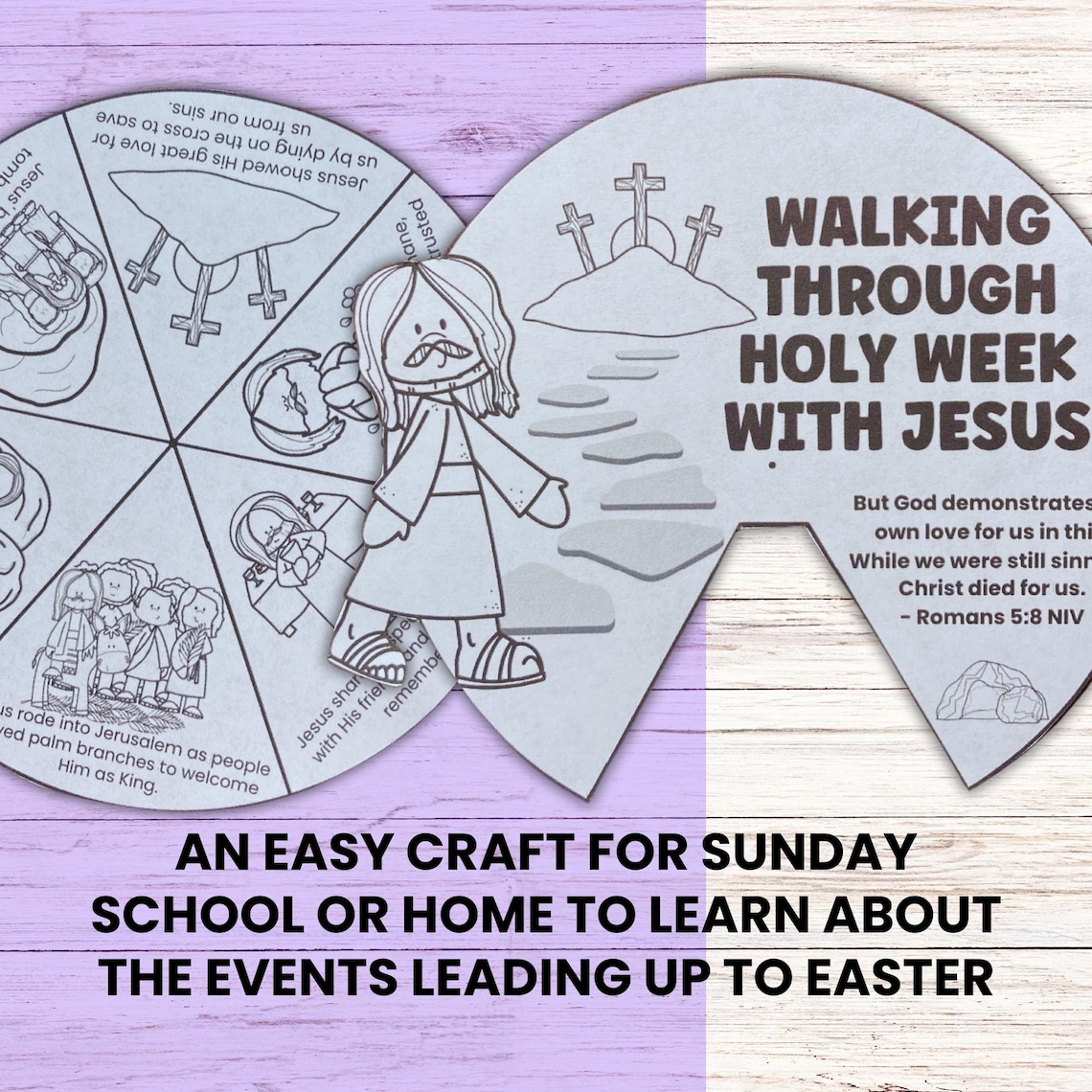 Holy Week Easter Story Bible Wheel Coloring Craft Sunday School ...