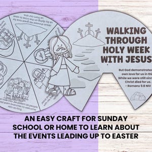 Holy Week Easter Story Bible Wheel Coloring Craft Sunday School ...