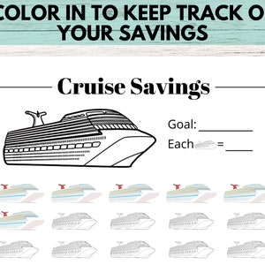 Cruise Savings Challenge Printable Tracker, Vacation Cash Envelope ...