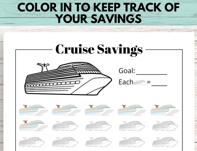 Cruise Savings Challenge Printable Tracker, Vacation Cash Envelope ...