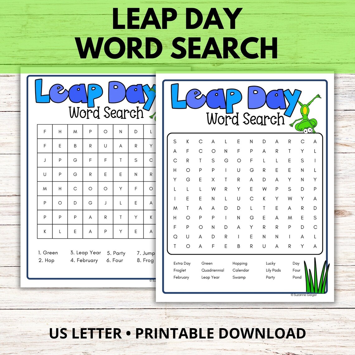 Leap Year Word Search Party Games for Kids, Leap Day 2024 Printable ...
