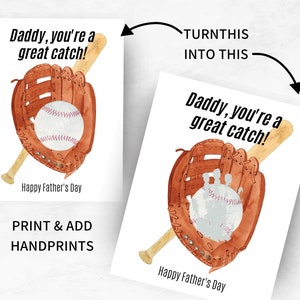 Fathers Day Handprint Printable Craft Gift for Dad, DIY Keepsake Dad ...