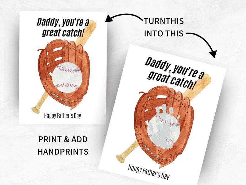 Fathers Day Handprint Printable Craft Gift for Dad, DIY Keepsake Dad ...