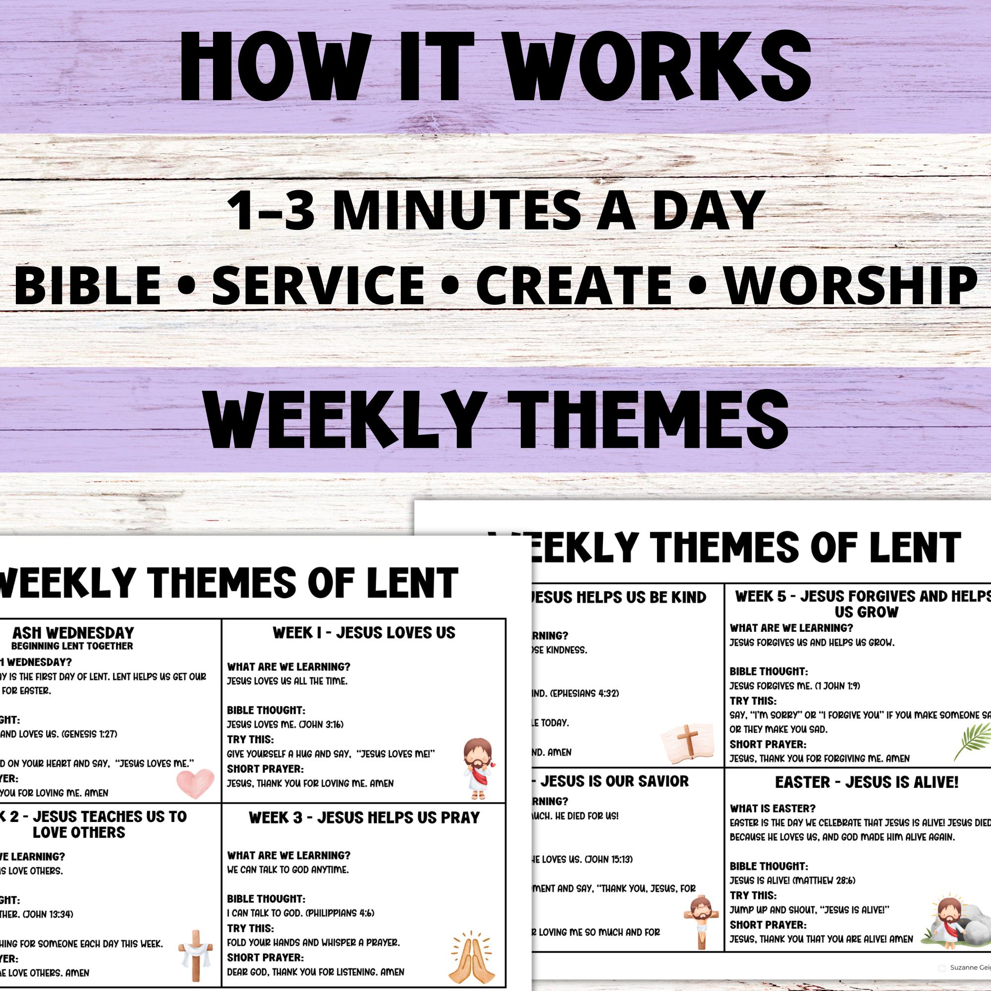 Preschool 40 Days Lenten Calendar 2026, Christian Lent Activities for ...