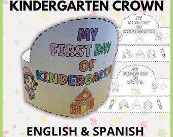 First Day of Preschool Crown Craft Activity Printable, English and ...
