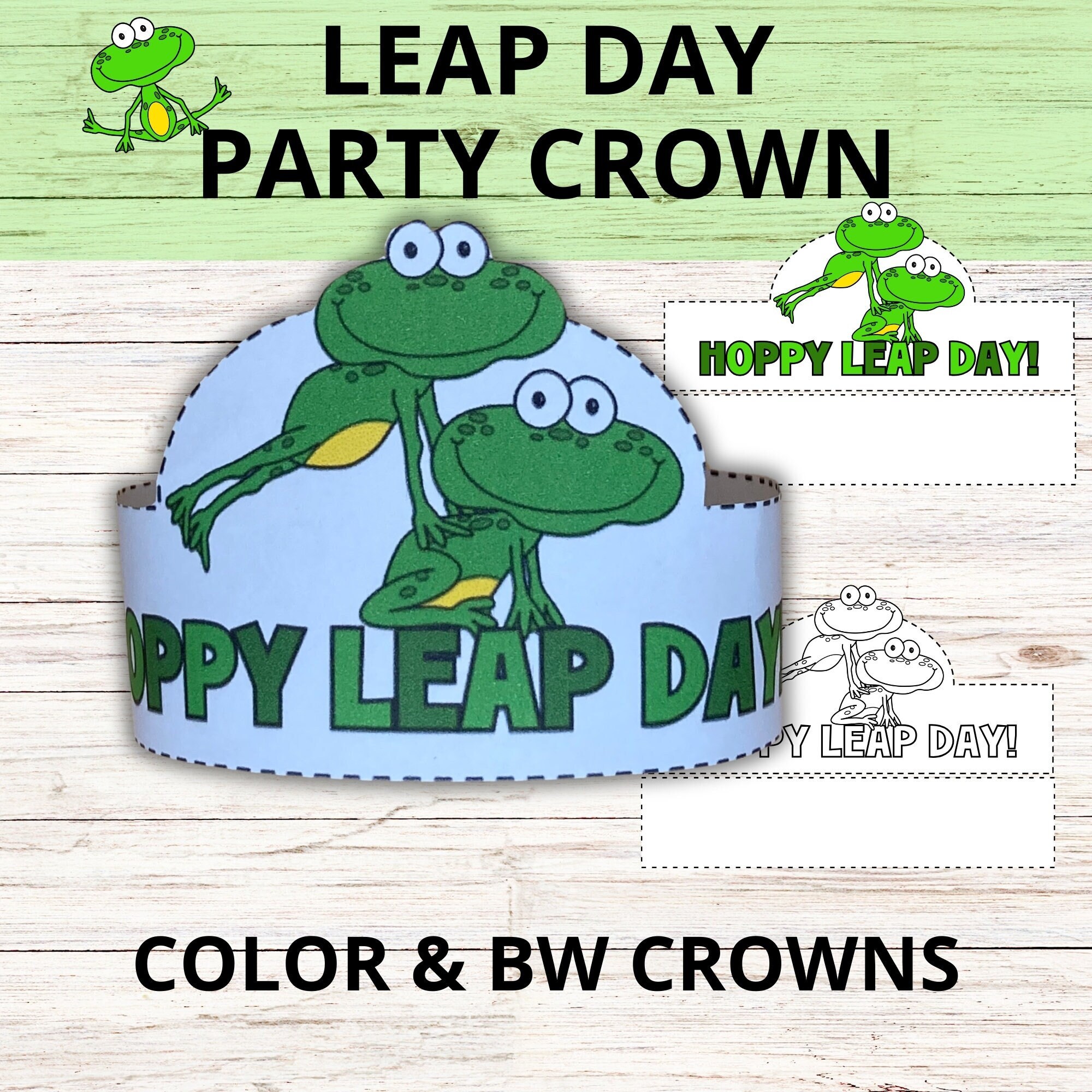 Leap Day Party Crown Craft Activity Printable, Leap Year Craft Crown ...