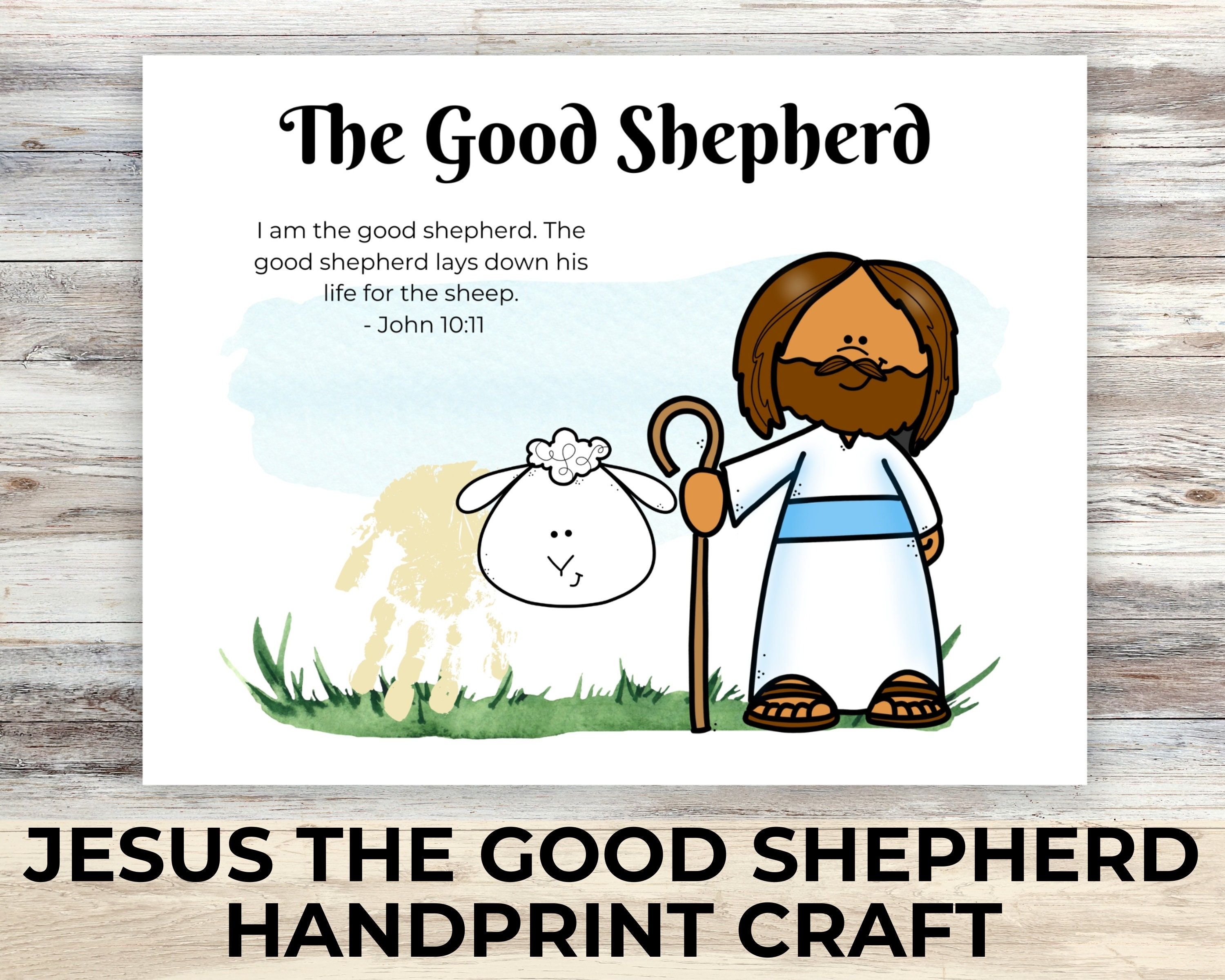 The Good Shepherd Handprint Art, Sunday School Handprint Craft for ...