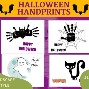 Halloween Handprint Craft Bundle, October Handprint Activity for ...
