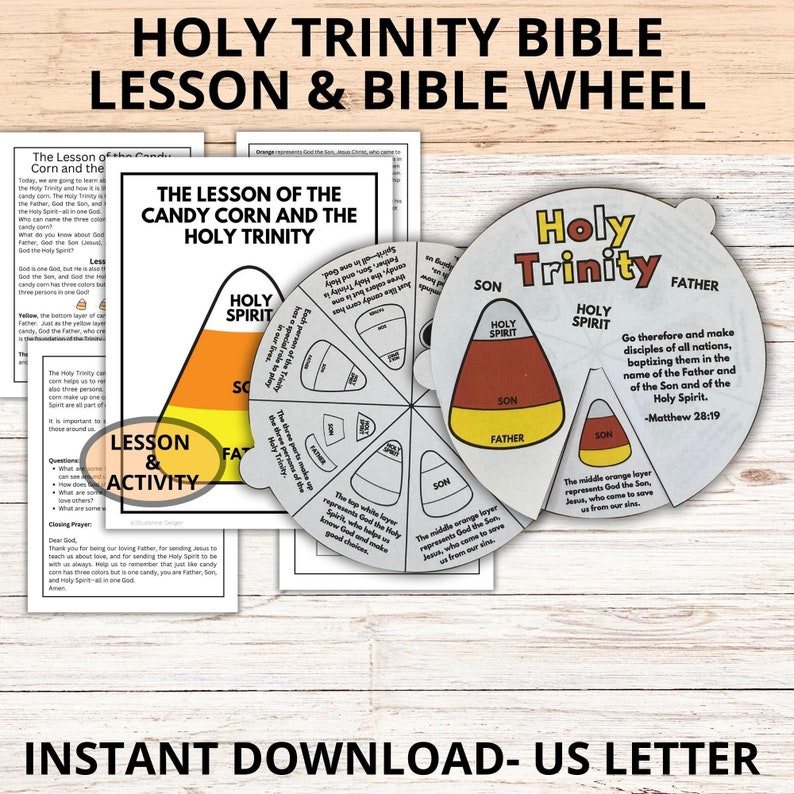 Holy Trinity Bible Coloring Wheel and Lesson for Kids, Candy Corn ...
