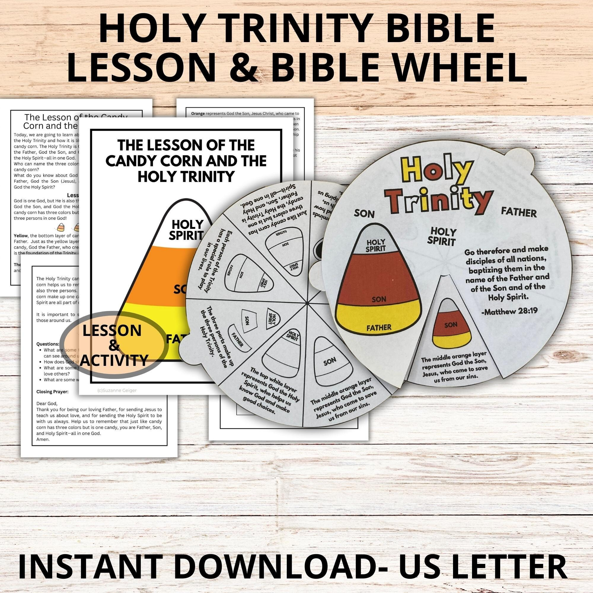 Holy Trinity Bible Coloring Wheel and Lesson for Kids, Candy Corn ...
