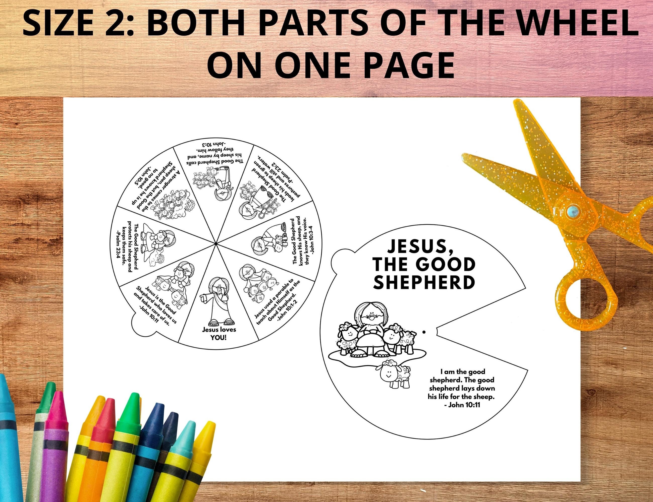 The Good Shepherd Bible Wheel Craft, John 10:1-16 Bible Lesson, Sunday ...