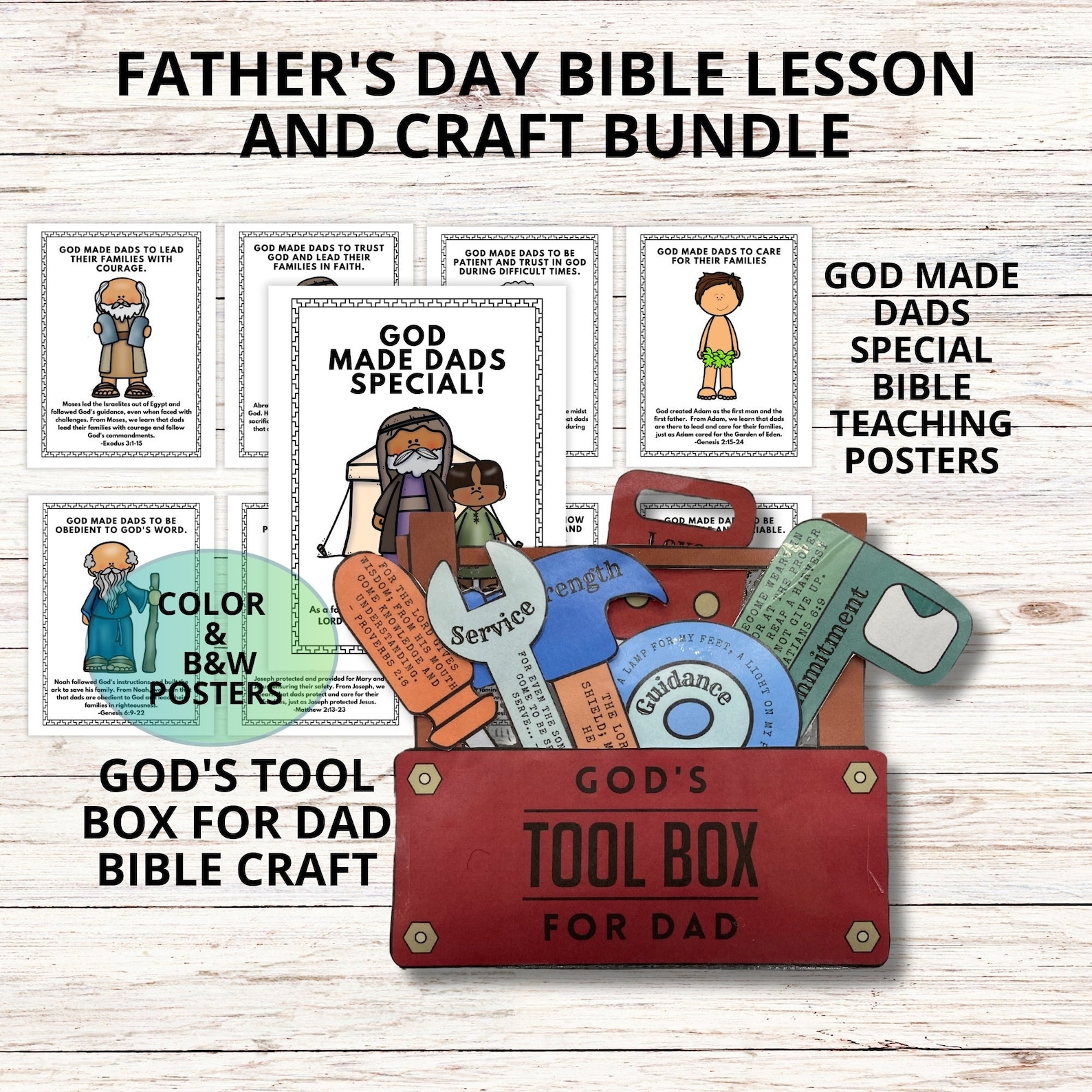Fathers Day Bible Lesson and Craft Bundle, Sunday School Bible ...
