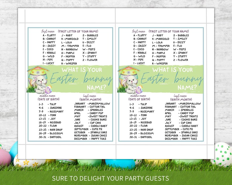 What's Your Bunny Name, Easter Bunny Name Game for Kids and Adults ...