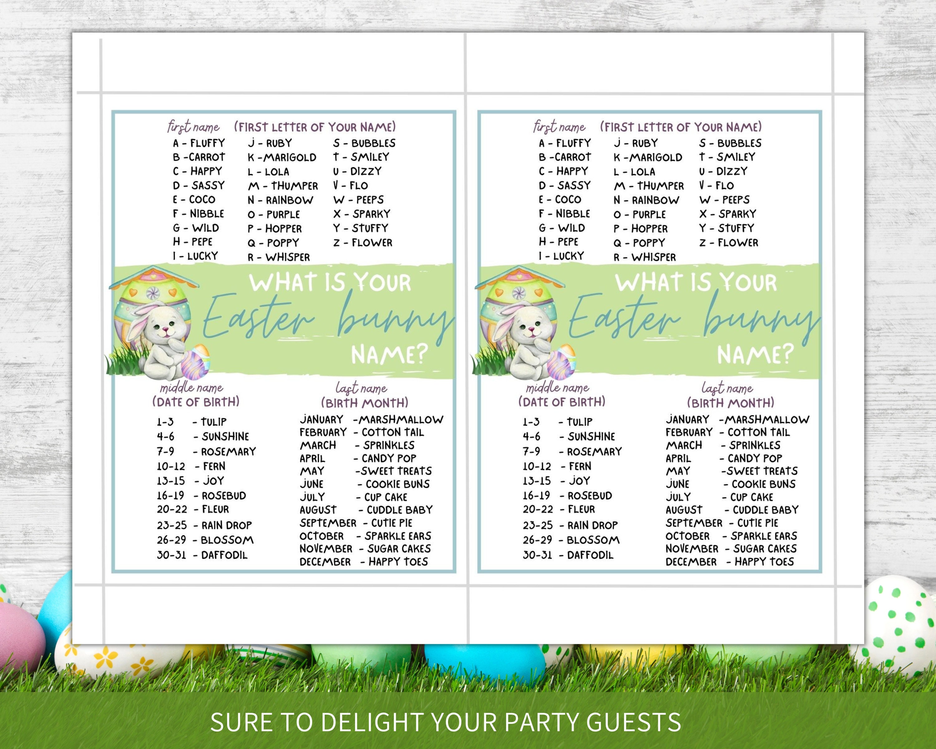 What's Your Bunny Name, Easter Bunny Name Game for Kids and Adults ...