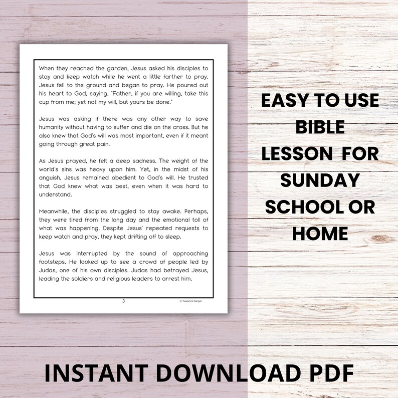 Jesus in the Garden of Gethsemane Easter Holy Week Bible School Lesson ...