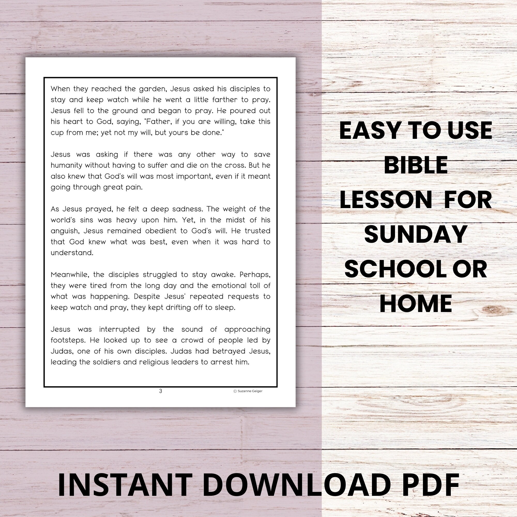 Jesus in the Garden of Gethsemane Easter Holy Week Bible School Lesson ...