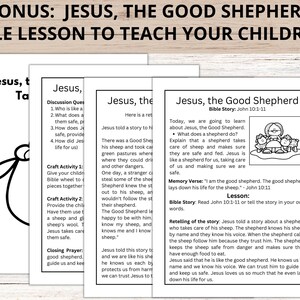 Jesus the Good Shepherd Bible Spinner Craft, John 10:1-16 Bible Lesson ...
