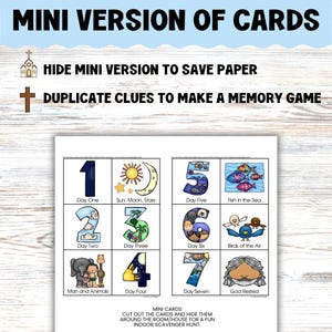 Days of Creation Bible Story Lesson Scavenger Hunt Activity Prek ...