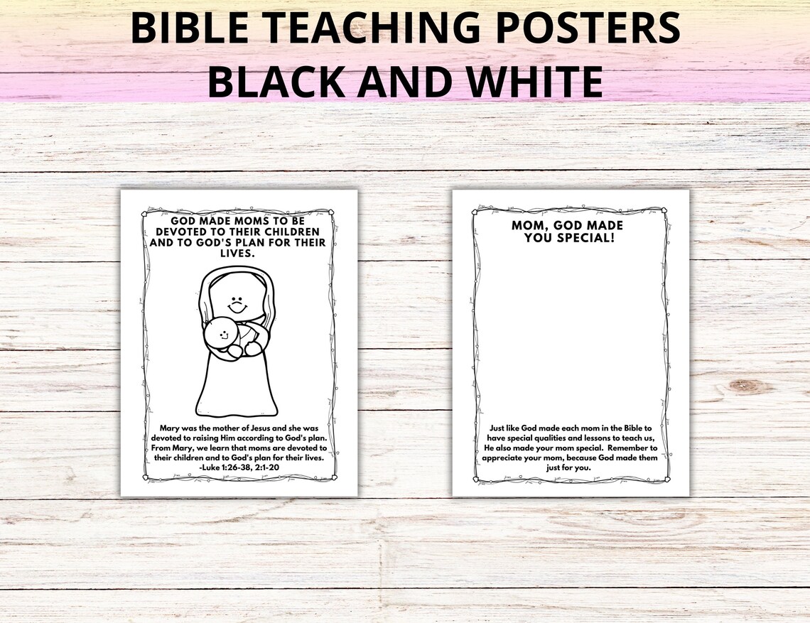Mothers Day Bible Lesson Teaching Posters and Craft Moms of - Etsy