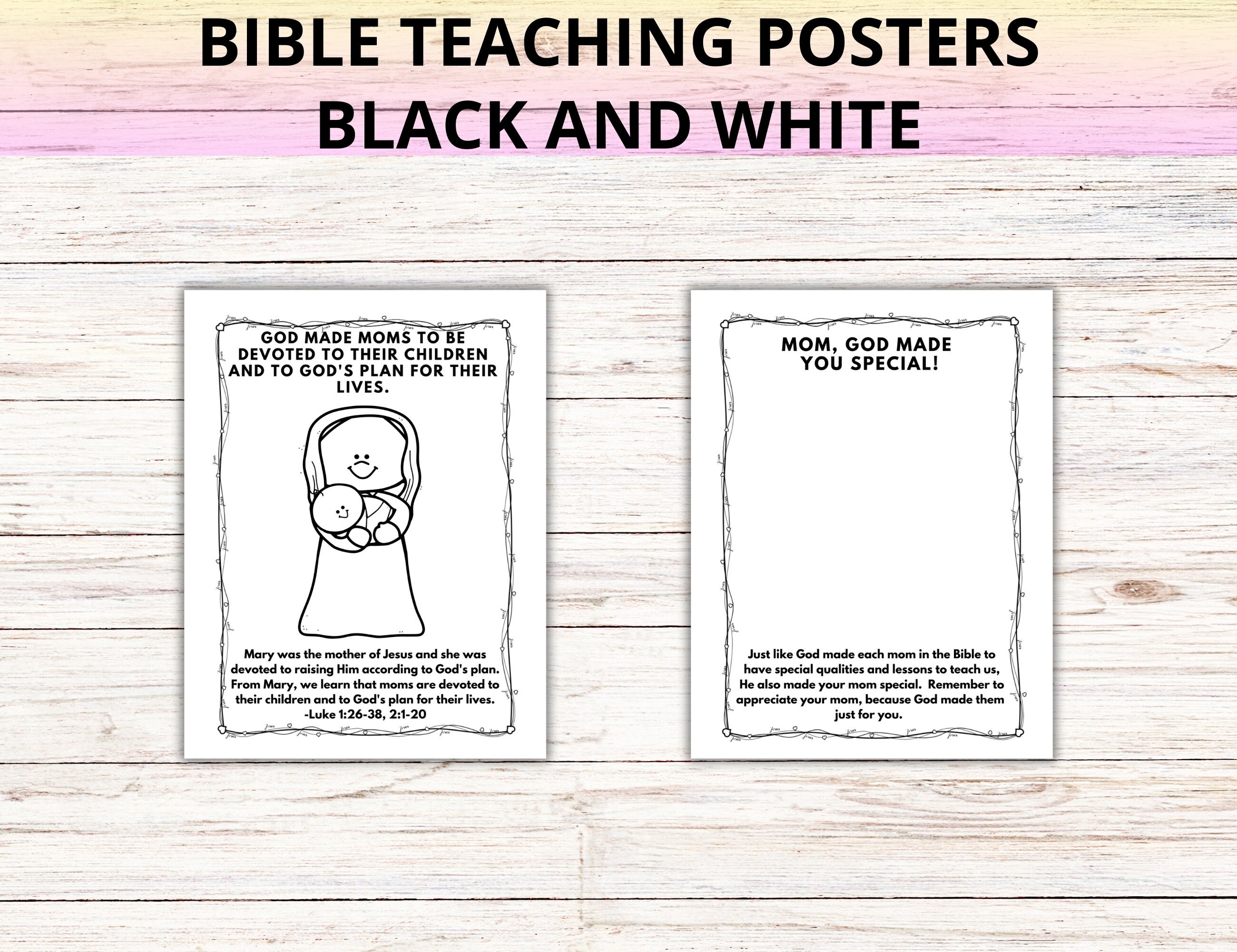 Mothers Day Bible Lesson Teaching Posters and Craft, Moms of the Bible ...