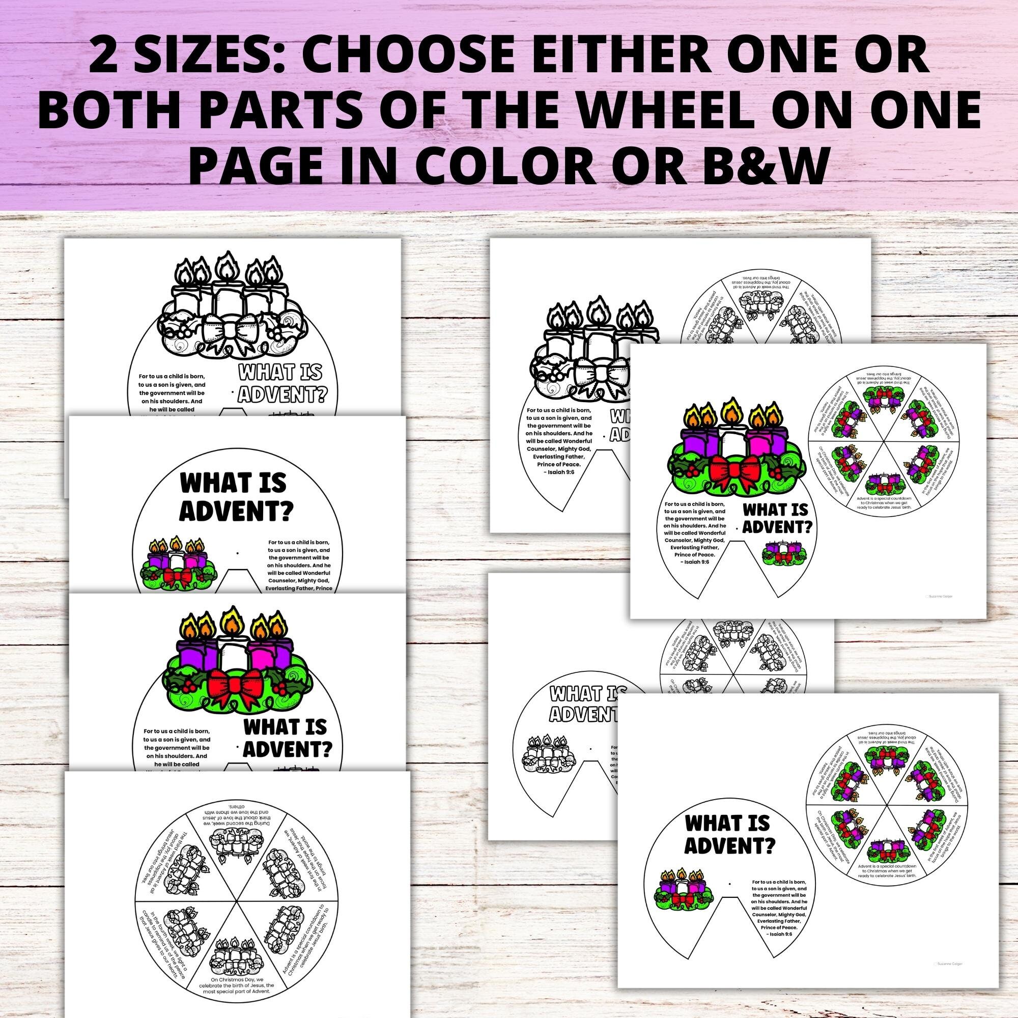 Advent Wreath Bible Lesson and Advent Coloring Bible Wheel Christmas ...