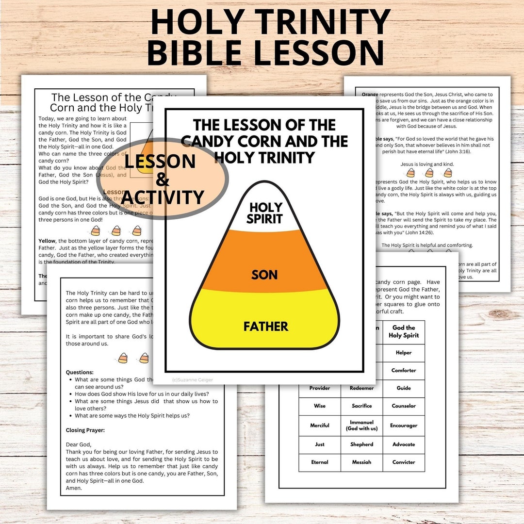 Holy Trinity Bible Lesson for Kids, Candy Corn Printable Sunday School ...