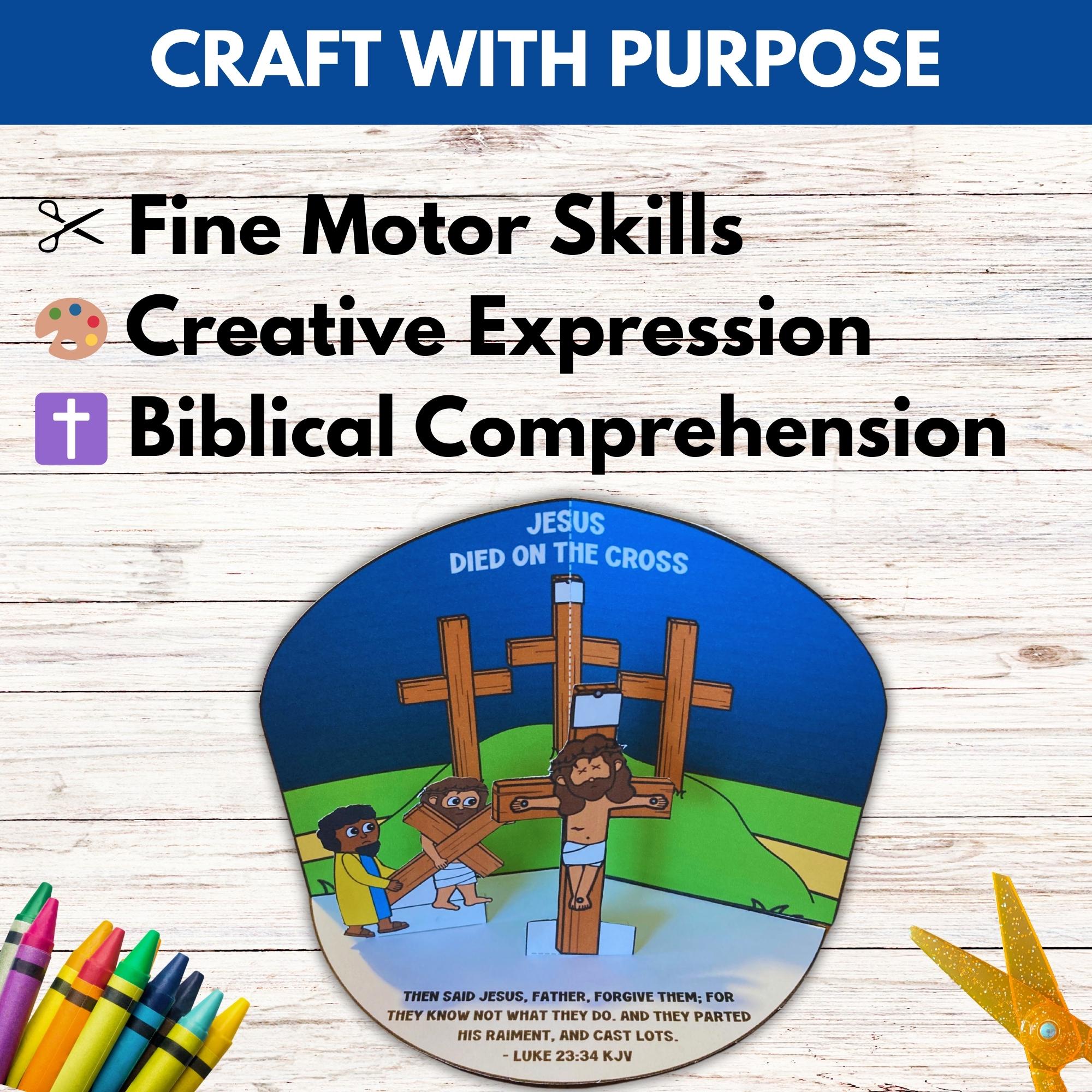 Jesus Died on the Cross Bible Craft Activity, Good Friday Easter Bible ...