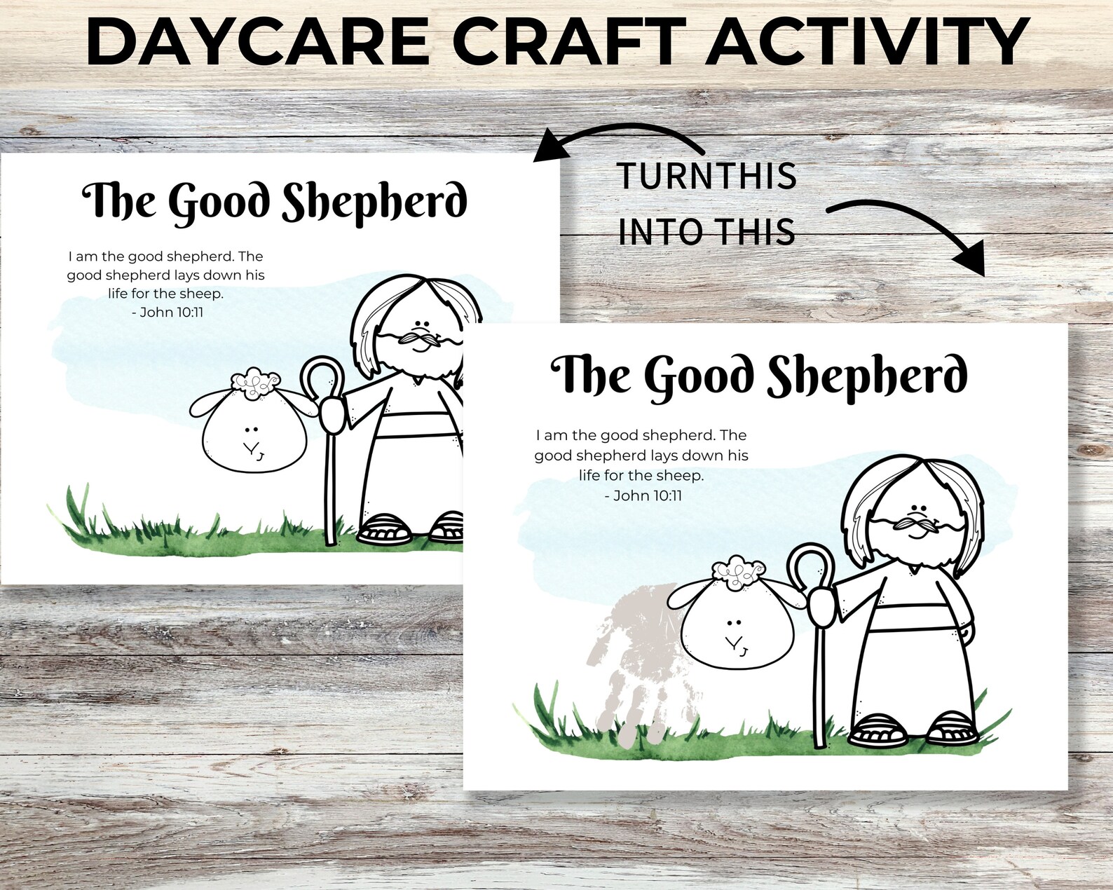 The Good Shepherd Handprint Art, Sunday School Handprint Craft for ...