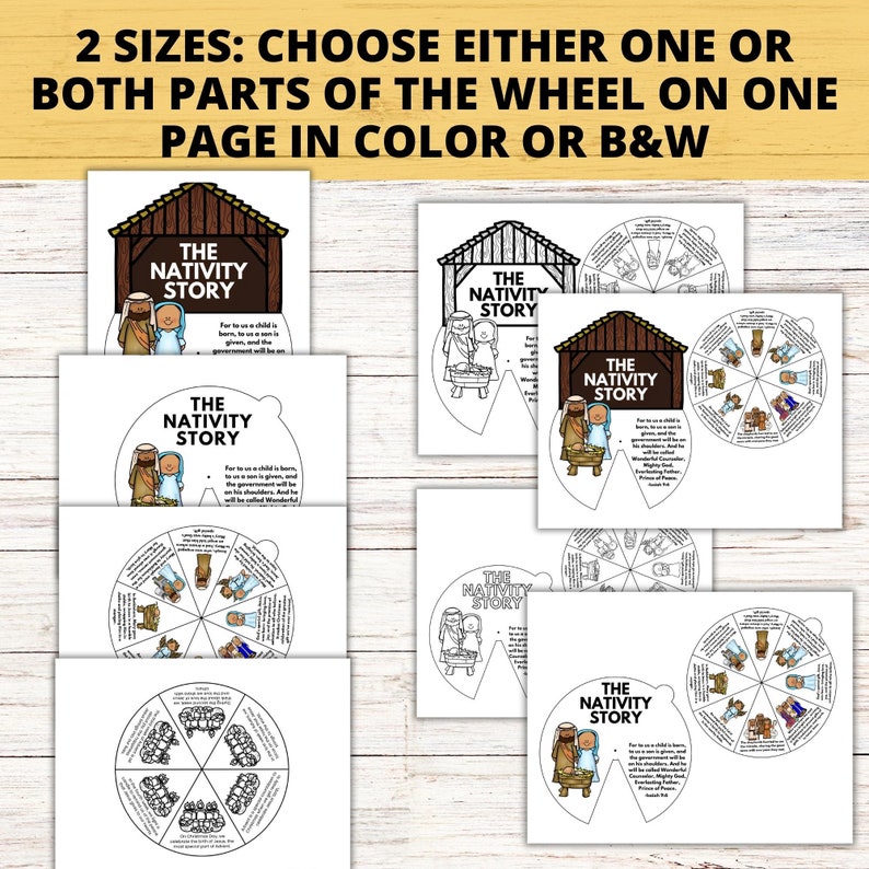 Nativity Story Christmas Bible Lesson and Coloring Bible Wheel Craft ...
