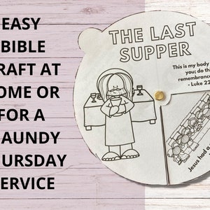 The Last Supper Bible Craft, Easter Bible Story Lesson Wheel, Holy Week ...