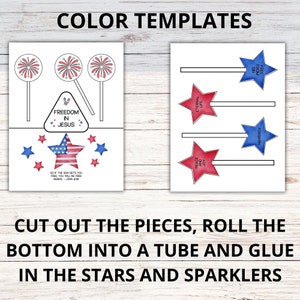 July 4th Sunday School Bible Craft Printable, Independence Day DIY ...