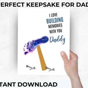 Fathers Day Footprint Printable Craft Gift for Dad, DIY Dad Keepsake ...