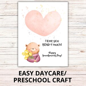 Grandparents Day Handprint Craft Printable Gift, DIY Art Keepsake Card ...