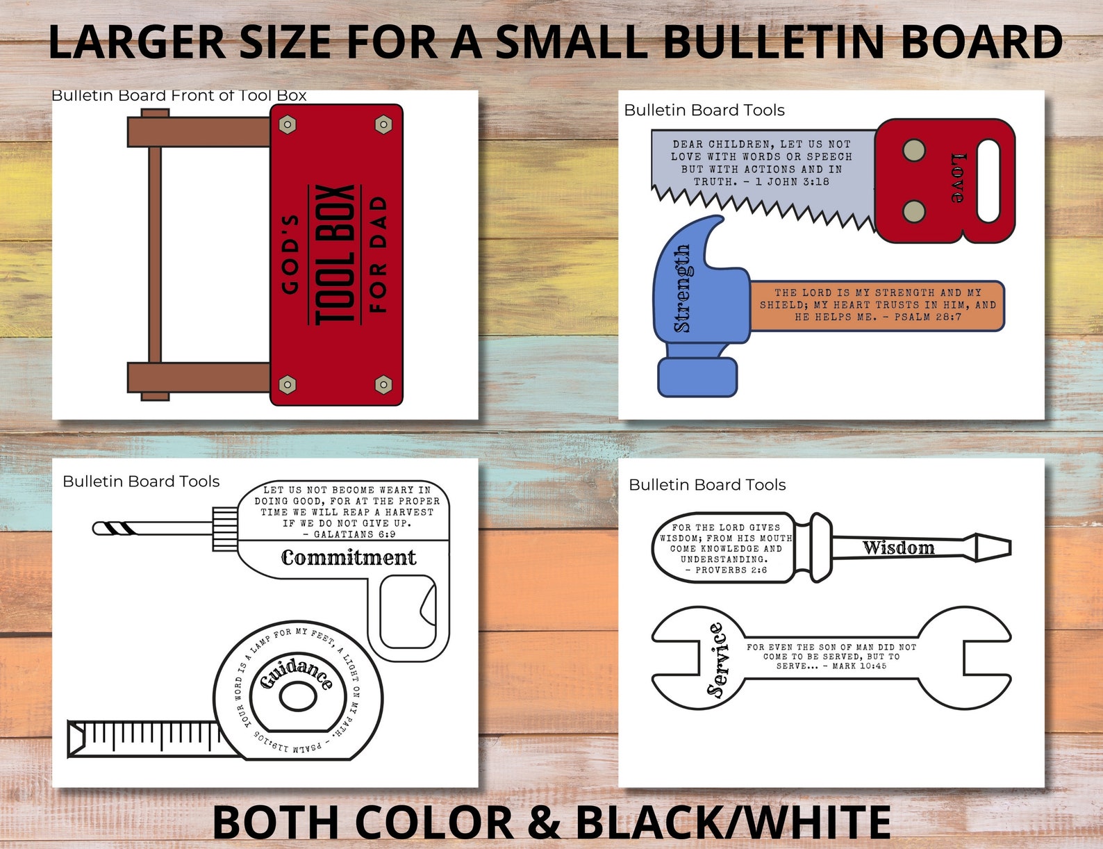 Toolbox for Dad Fathers Day Bible Craft, Sunday School Bible Printable ...