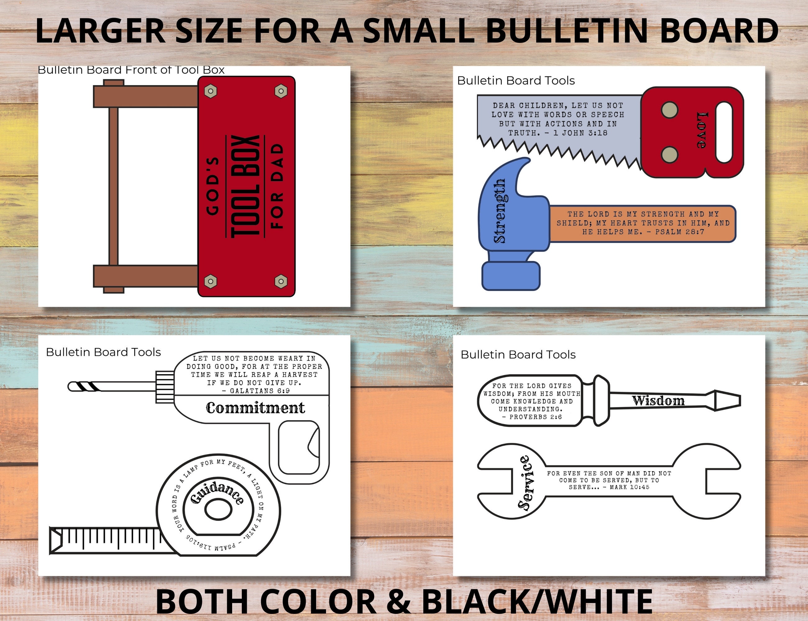 Toolbox for Dad Fathers Day Bible Craft, Sunday School Bible Printable ...