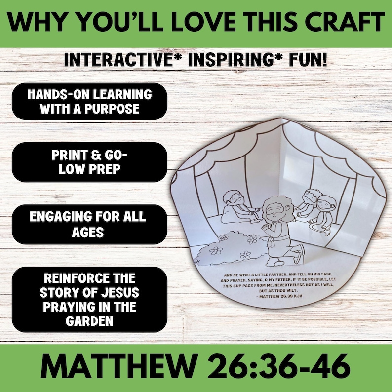 Jesus in the Garden Bible Craft Activity, Garden of Gethsemane Easter ...