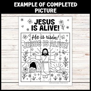 Jesus is Alive Coloring Bible Craft, Easter Sunday Resurrection Bible ...