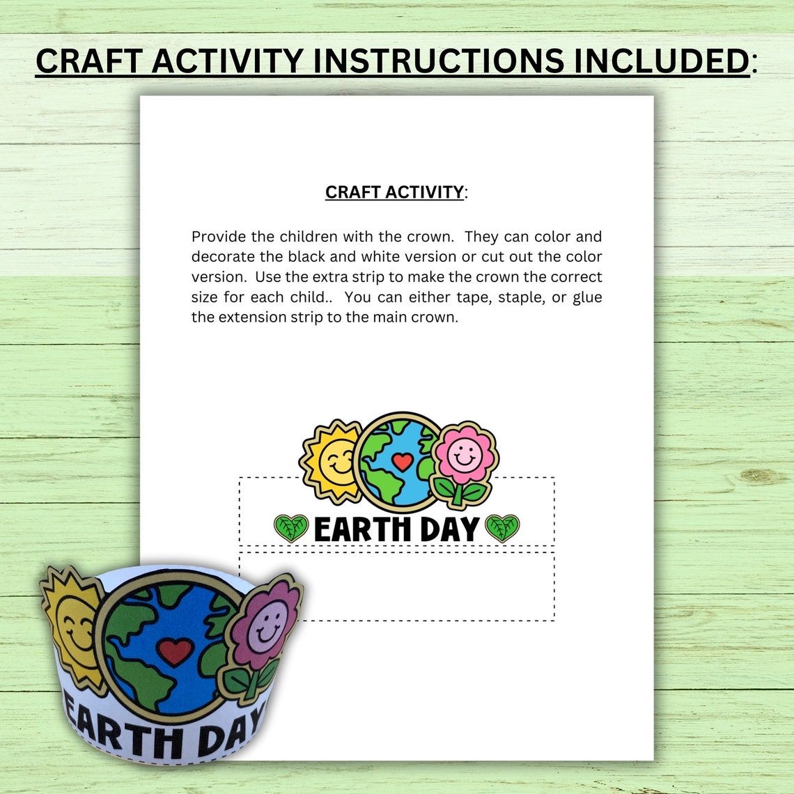 Earth Day Crown Craft Activity Printable, Celebrate Earth Day Craft ...