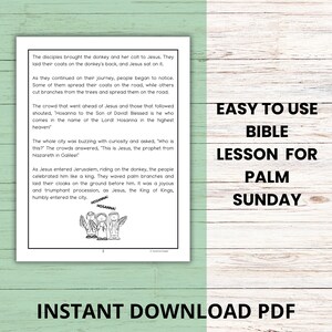 Palm Sunday Bible Lesson and Activity, Triumphal Entry Printable Bible ...