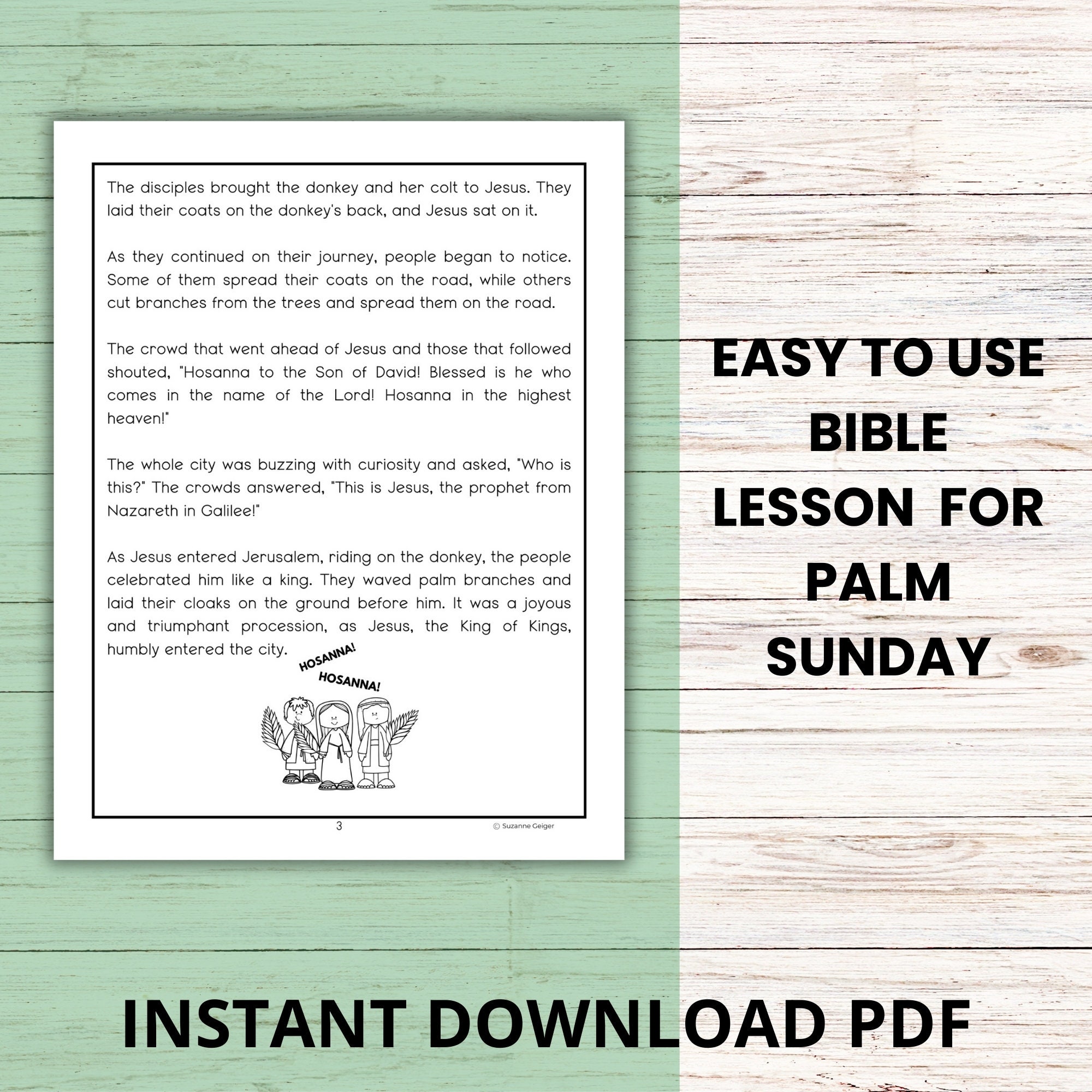 Palm Sunday Bible Lesson and Activity, Triumphal Entry Printable Bible ...