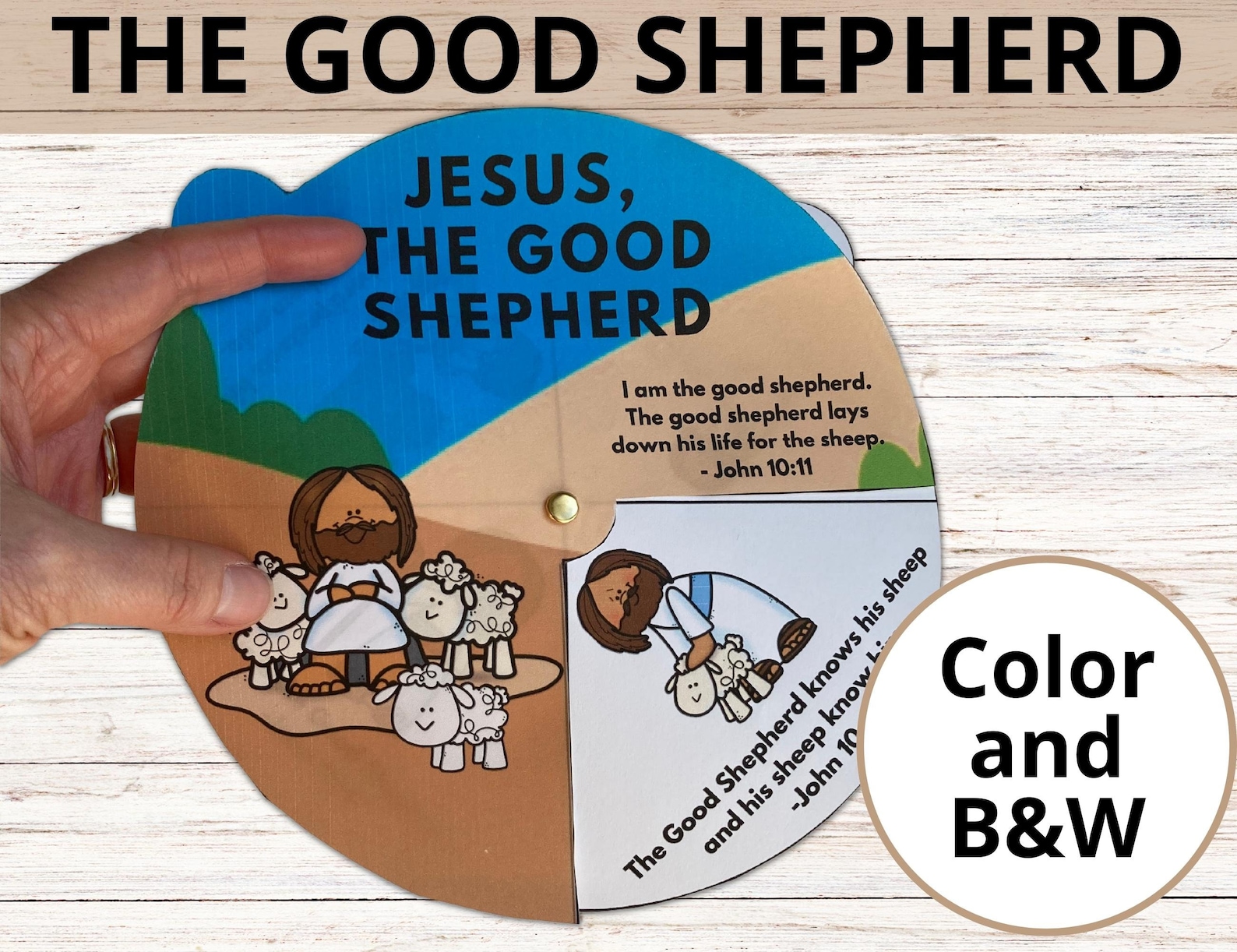 Jesus the Good Shepherd Bible Spinner Craft, John 10:1-16 Bible Lesson ...