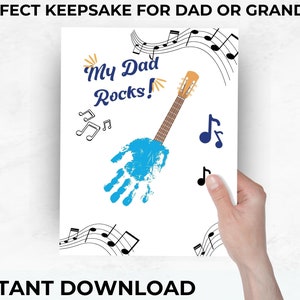 Fathers Day My Dad Rocks Handprint Art Printable, DIY Keepsake Toddler ...