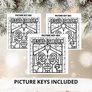 Birth of Jesus Bible Coloring Craft Secret Picture Activity, Christmas ...