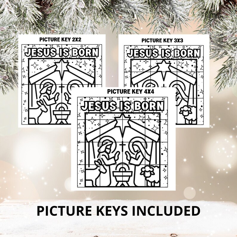 Birth of Jesus Bible Coloring Craft Secret Picture Activity, Christmas ...