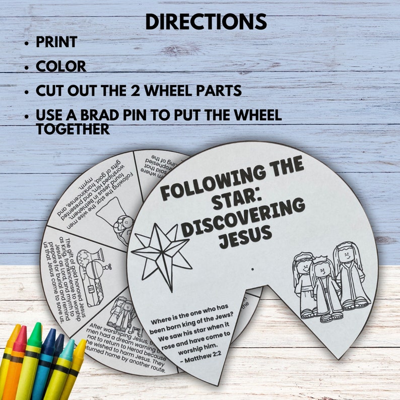 Epiphany Activity Following the Star Coloring Wheel Craft Printable for ...