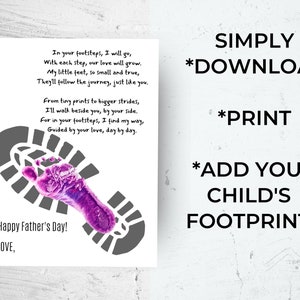 Fathers Day Footprint Craft Gift for Dad, DIY Printable Dad Keepsake ...